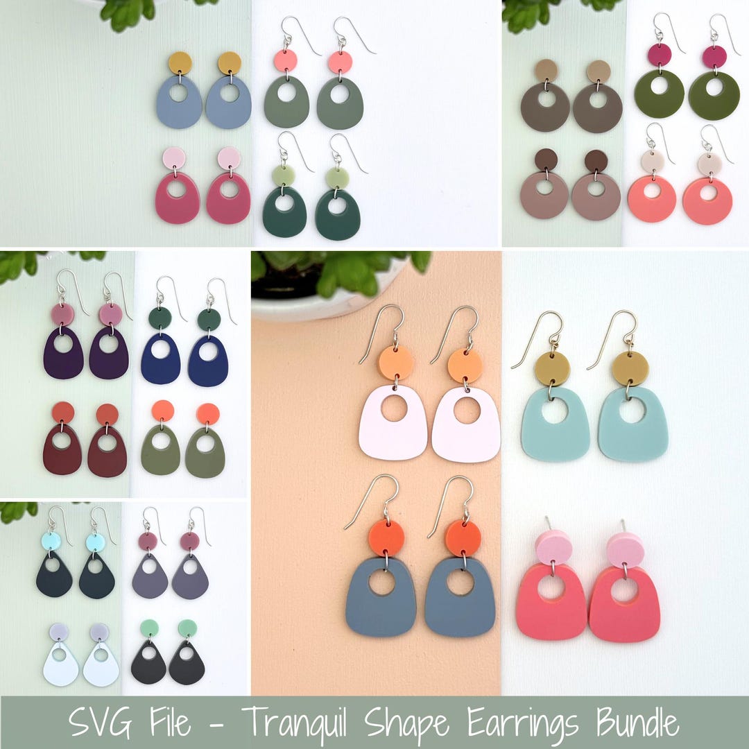 Tranquil Shapes Earrings SVG Bundle: Laser Cut File - Etsy