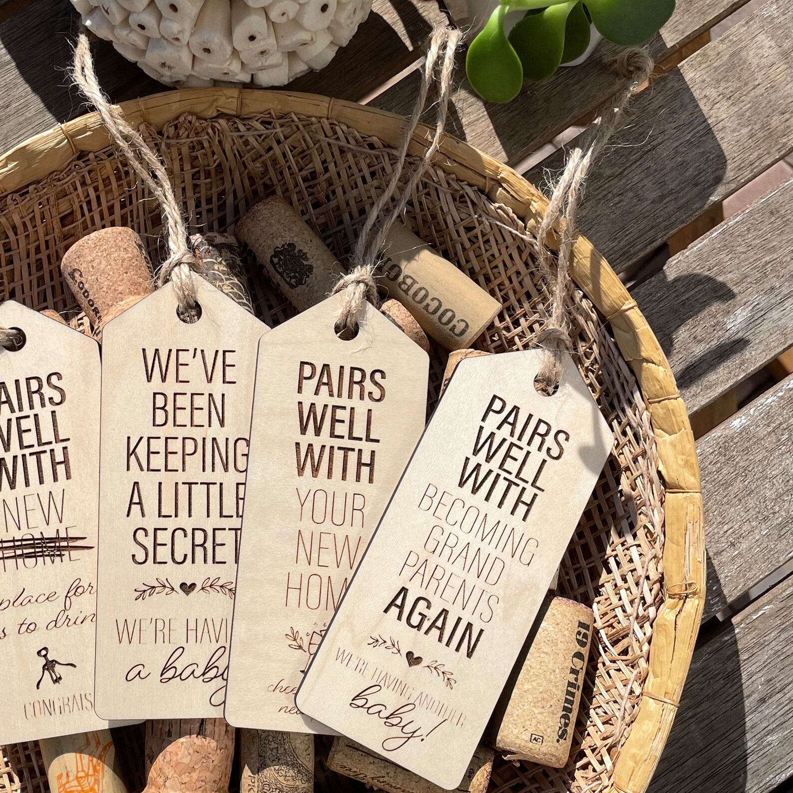 Wooden Wine Tag, Wine Tag, Wood Tag, Gift, Tag, Wine Gift, Wine Gift ...