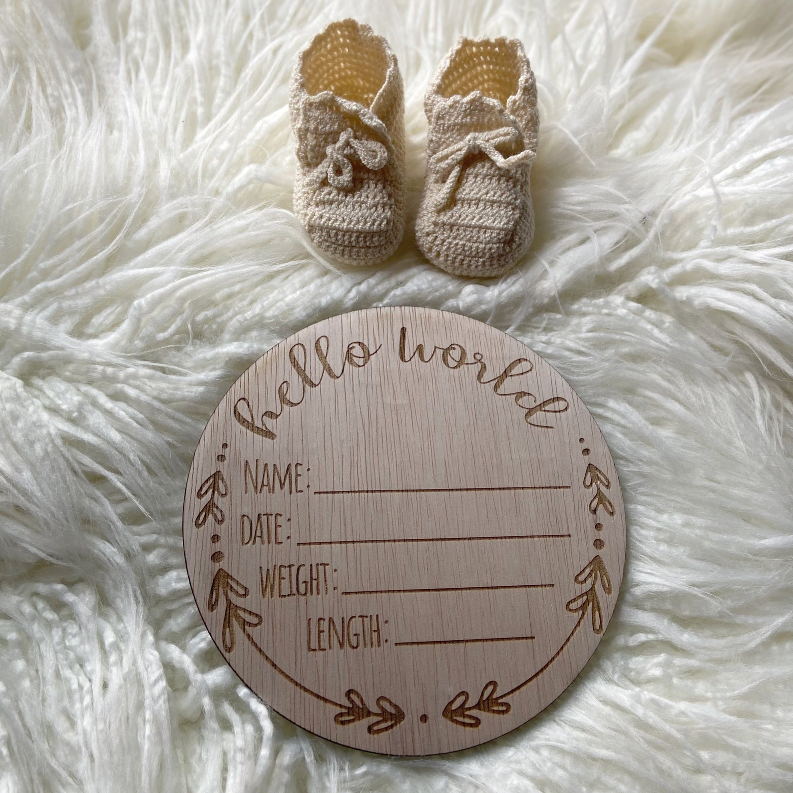 Wooden Birth Announcement / Newborn Photo Prop / Hospital Announcement ...