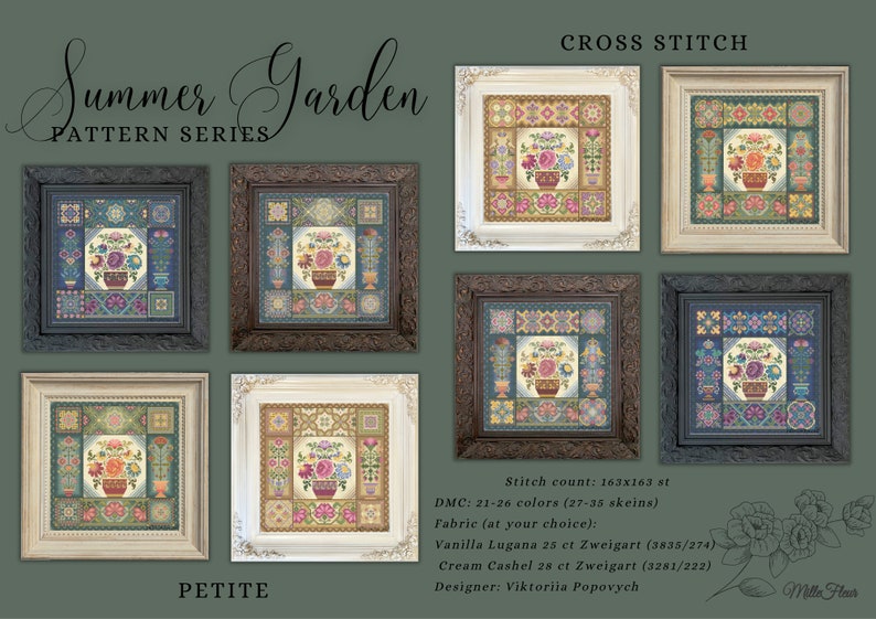 Midnight Summer Garden Sampler set of 2 Patterns by - Etsy