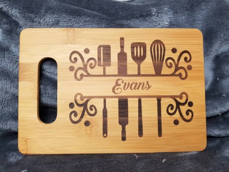 Laser Engraved Decorative Kitchen Utensil Design With One - Etsy
