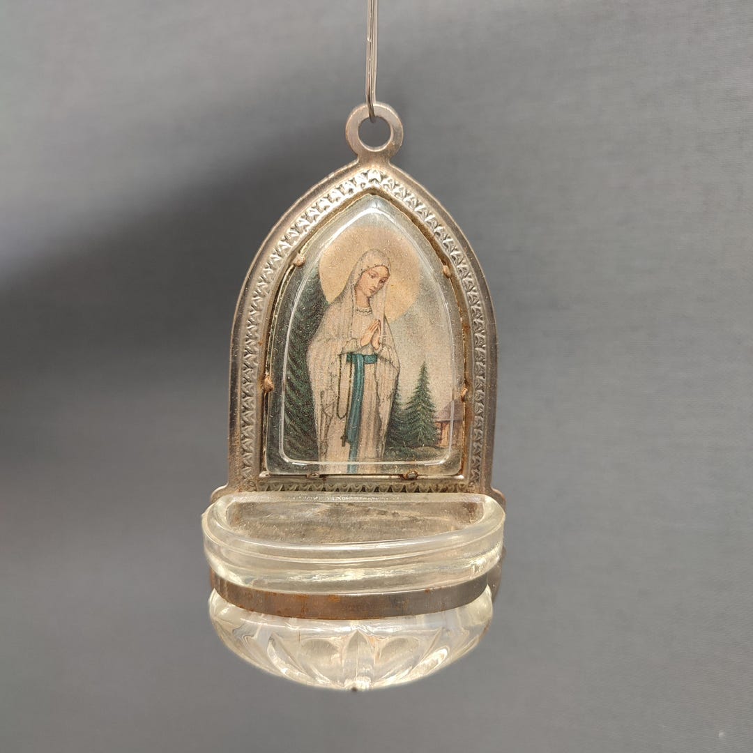 Religious Holy Water Font - Wall Hanging - Mid Century - Virgin Mary - Etsy