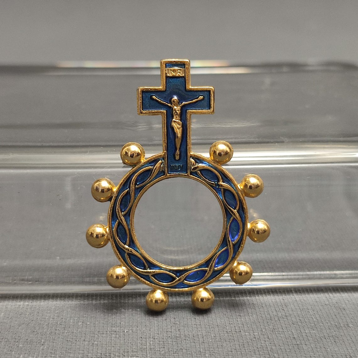 Religious Finger Rosary Ring - Enamel - Italy Cross Crucifix - Etsy