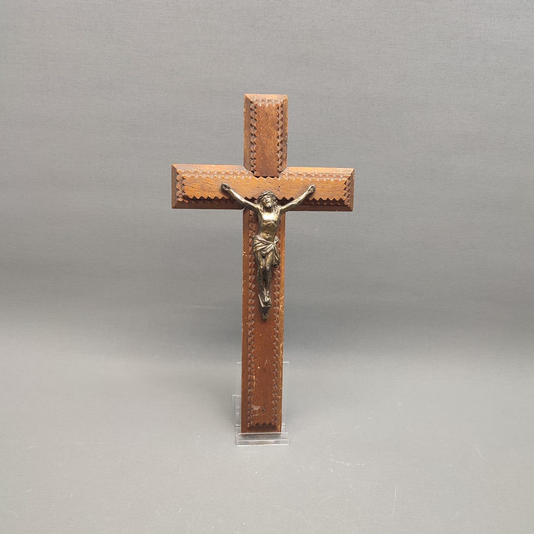 Corpus Christi - Tramp Art Crucifix - Wall Hanging - Old Religious ...