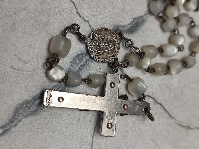 Antique Religious Catholic Rosary With "mother of Pearl" Beads and ...