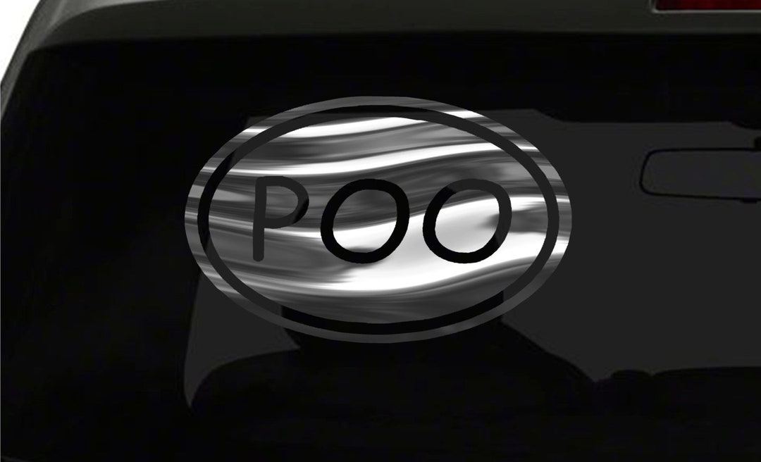 Poo Sticker Poop Crap Jokes Funny Euro Oval Shape All Chrome and ...