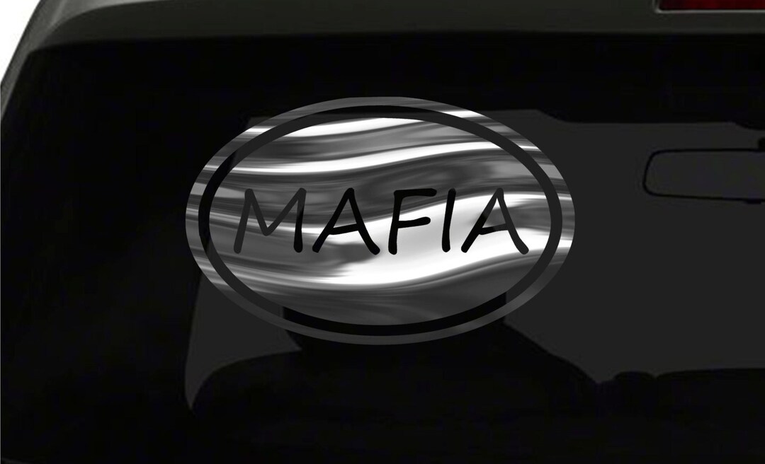 Mafia Sticker Gangster Hustler Euro Oval Shape All Chrome and Regular ...