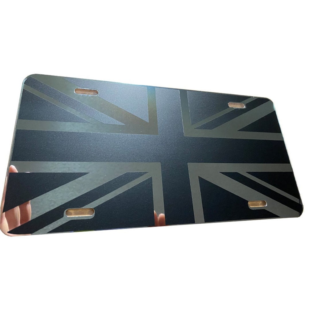 Tactical Great Britain Flag Union Jack Matte Blk Mirrored Aluminum ...