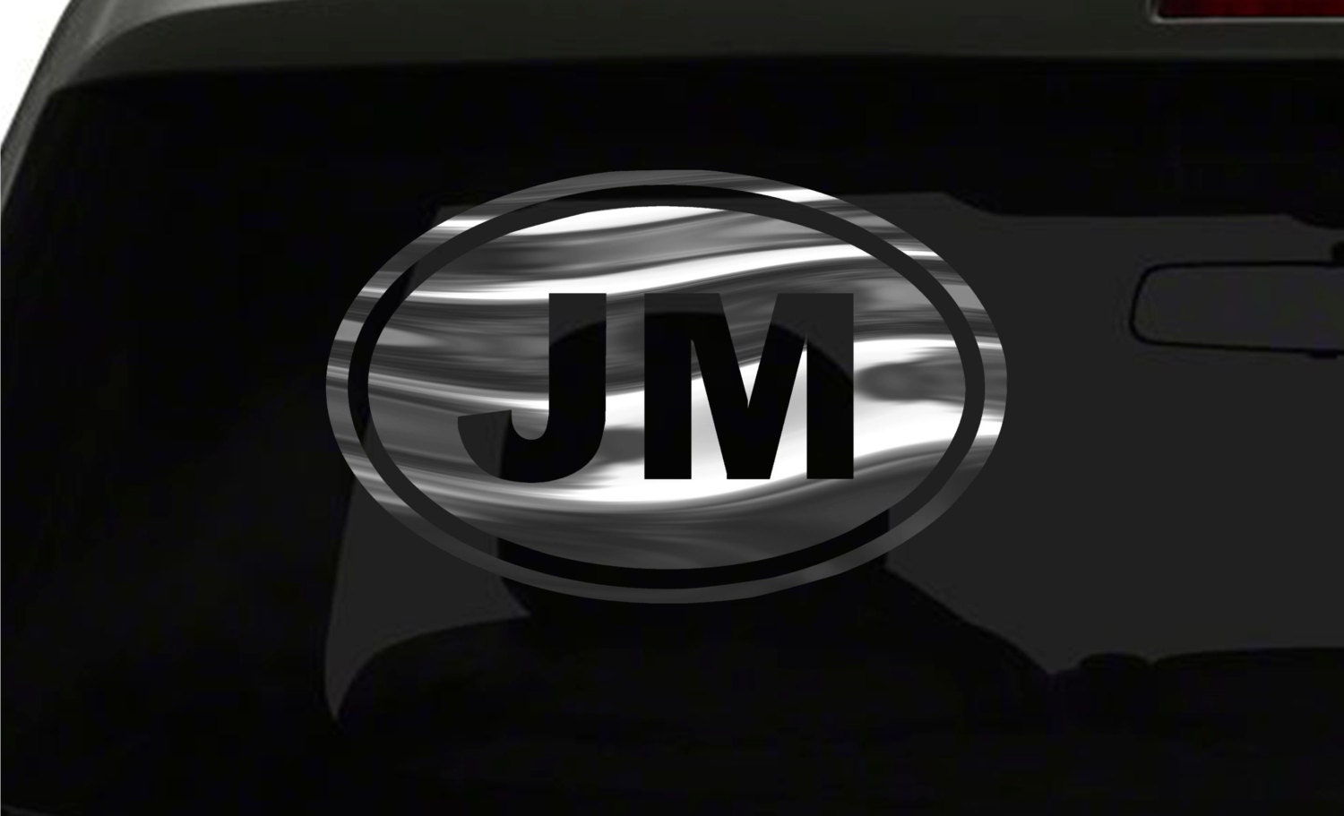 JM Sticker Jamaica Country Code Euro Oval Shape All Chrome and - Etsy