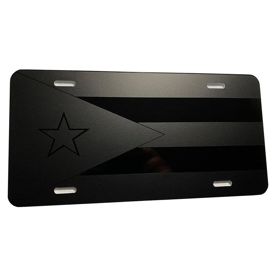 Matte Blk Puerto Rico Flag Heavy Duty Aluminum License Plate - Etsy