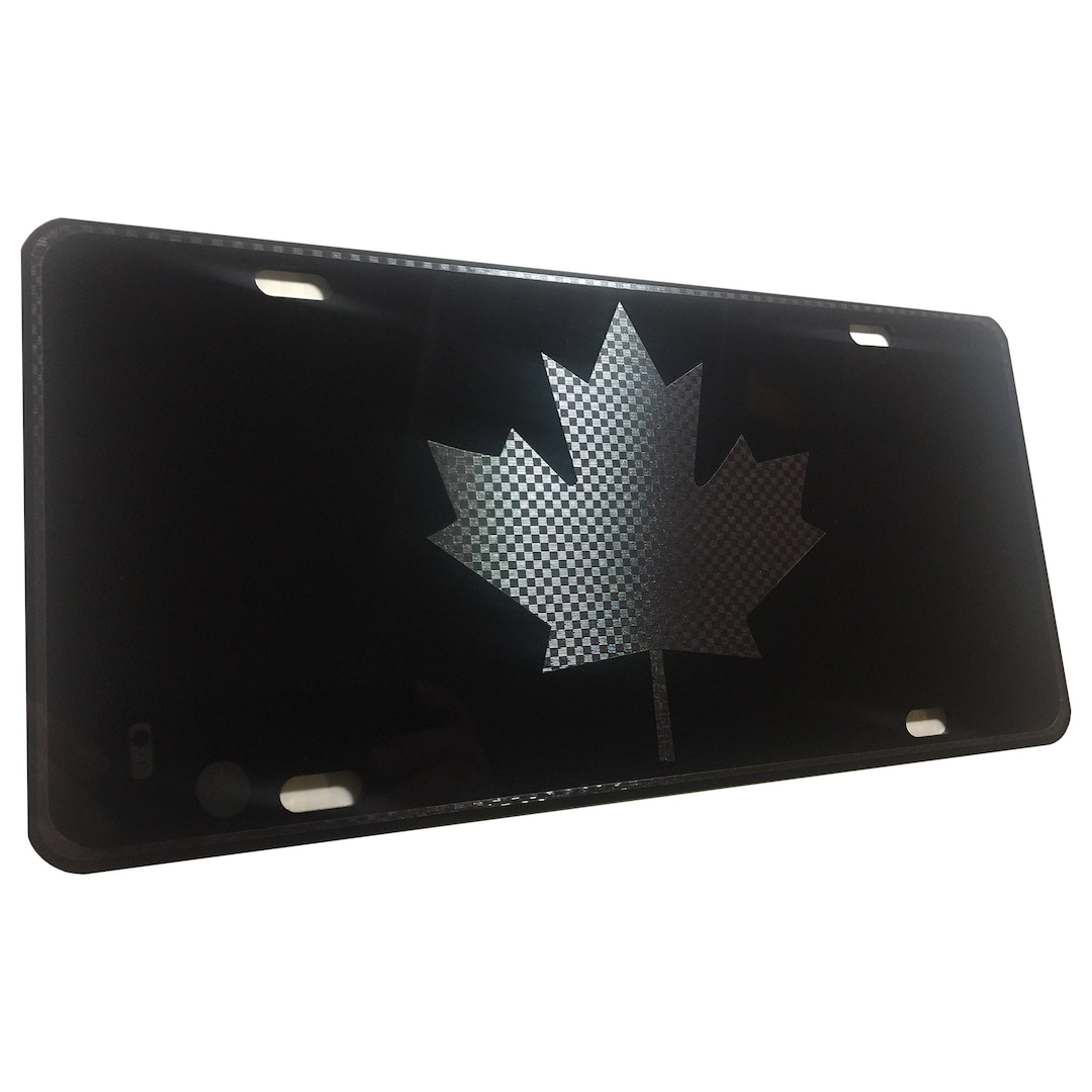 Canada Maple Large Leaf Heavy Duty Aluminum License Plate G Metal Blk ...