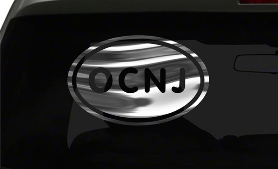 OCNJ Sticker Ocean City New Jersey euro oval shape all chrome - Etsy España