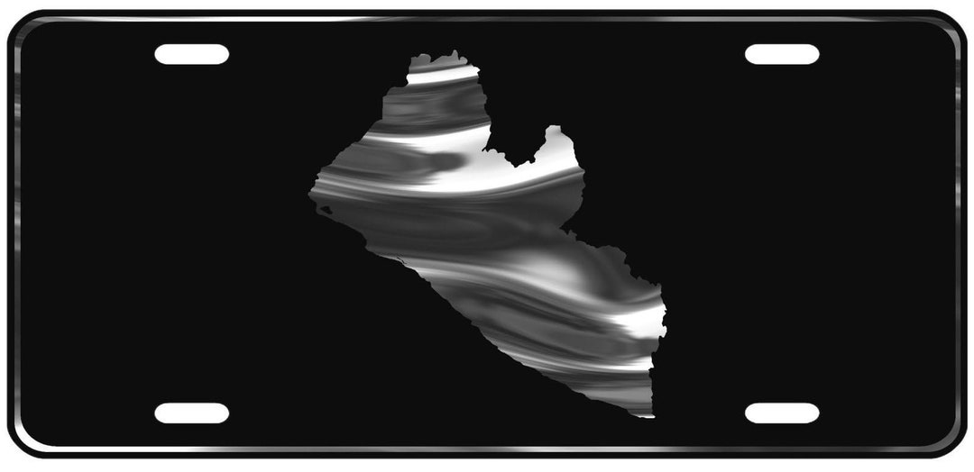 Customonsterdesigns Liberia Map Heavy Duty Aluminum License Plate - Etsy