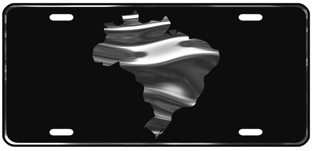 Customonsterdesigns Brazil Map Heavy Duty Aluminum License Plate - Etsy