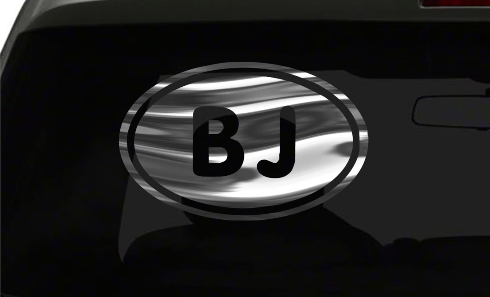 BJ Sticker Blowjob LOve Fun euro oval shape all chrome and | Etsy