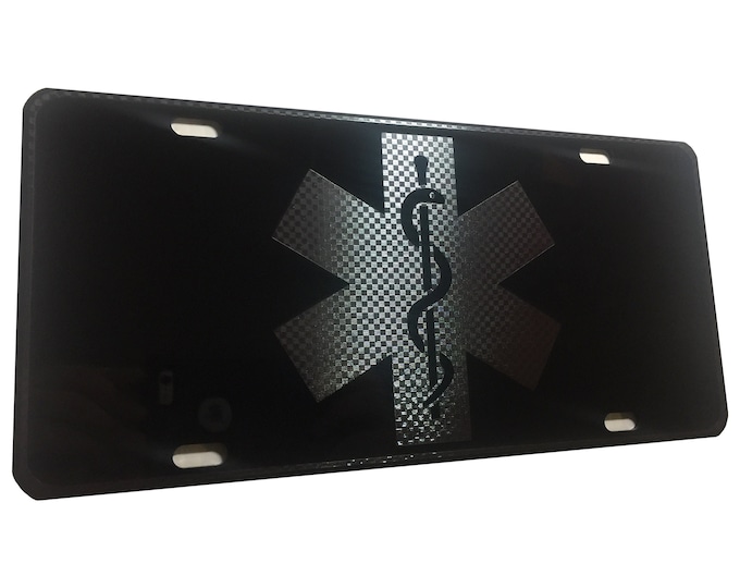 Caduceus EMS EMT Custom License Plate Distressed Flag - Etsy