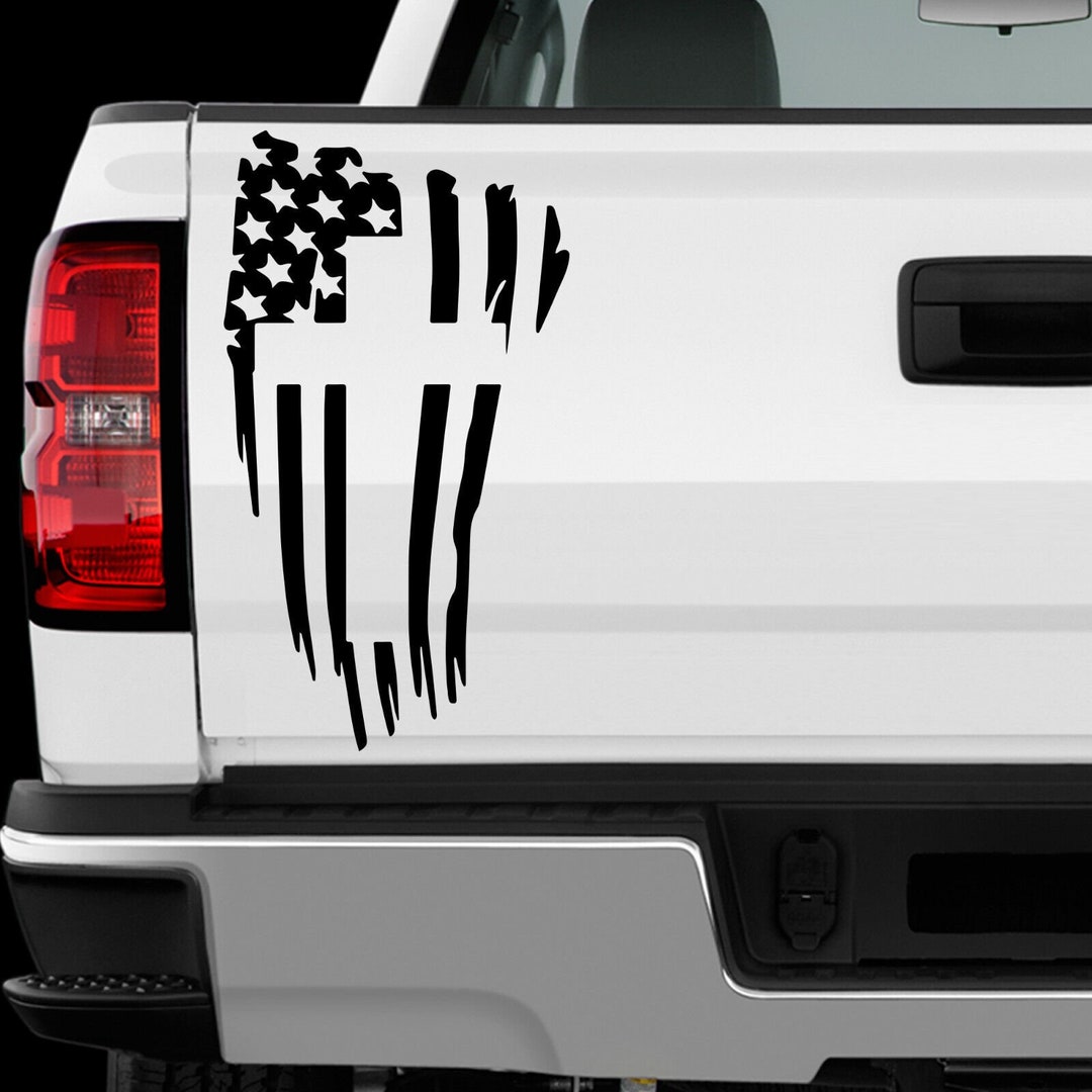 US American Flag Cross Sticker All Size Regular & Chrome Mirror Vinyl ...
