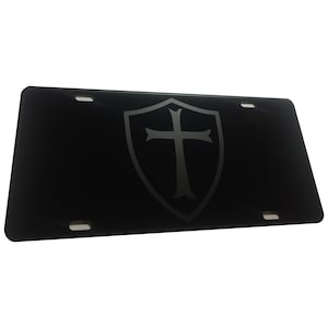 Knight Templar Christian Cross Heavy Duty License Plate Matte Blk S1 - Etsy