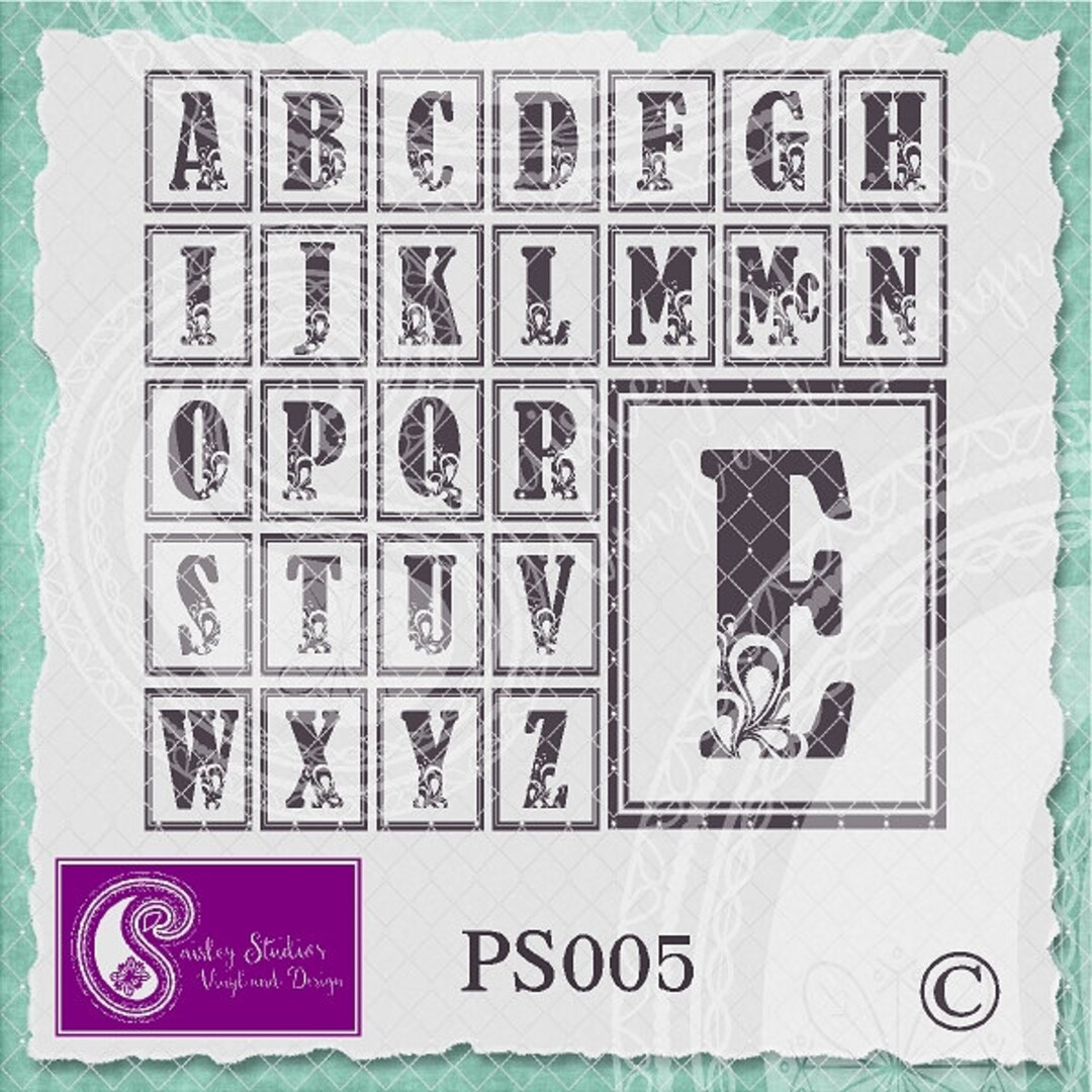 PS005 - Paisley Alphabet Vectors; Ai, Eps, Svg, Gsd; ( Png Files, Dxf ...