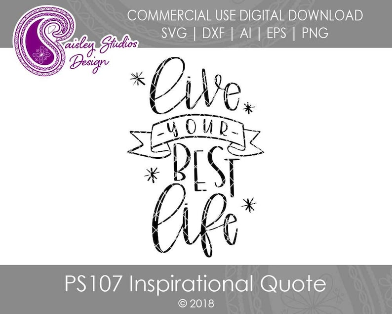 Inspirational SVG Inspirational Quote Live Your Best Life - Etsy