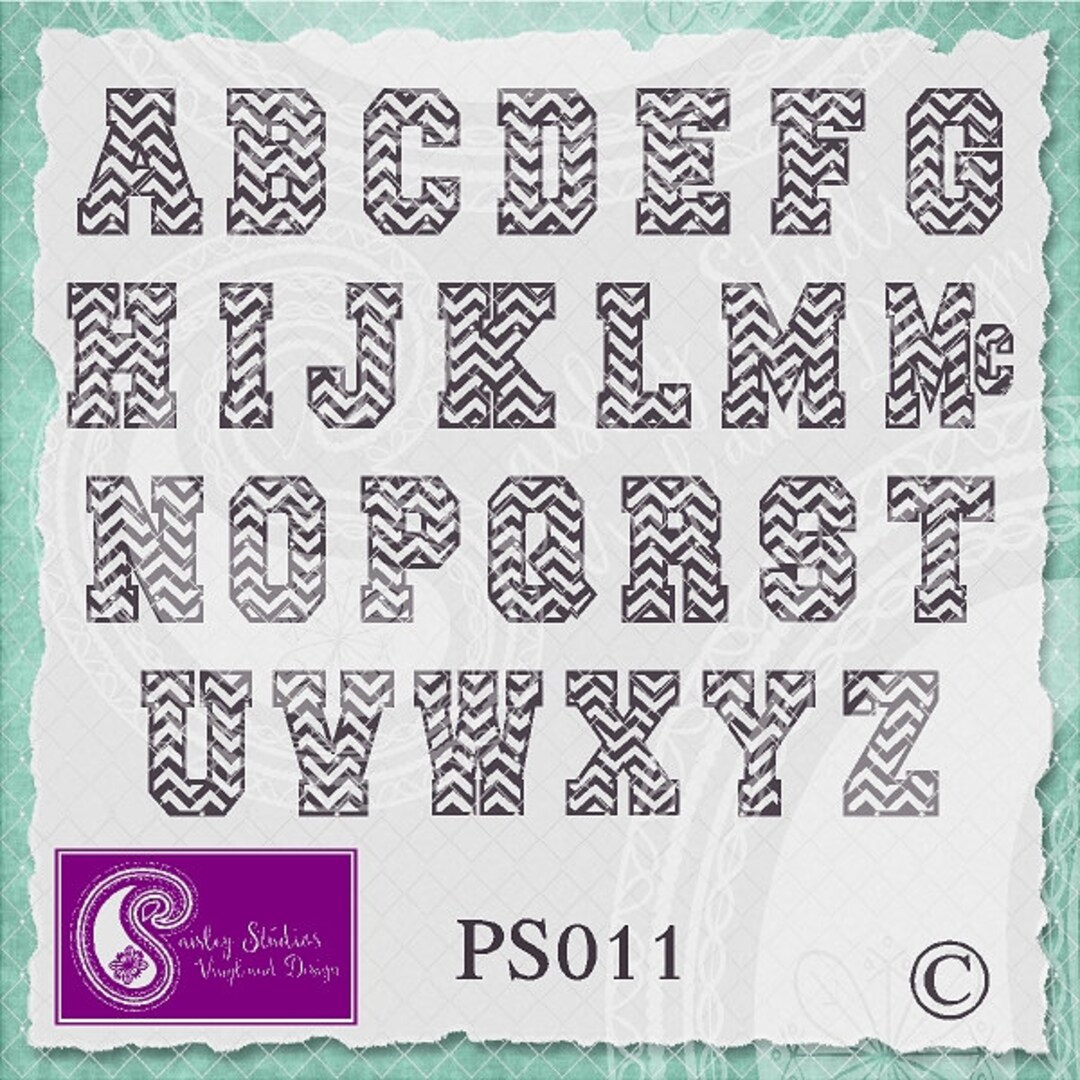 PS011 - Chevron Alphabet Vectors; Ai, Eps, Svg, Gsd; ( Png Files and ...