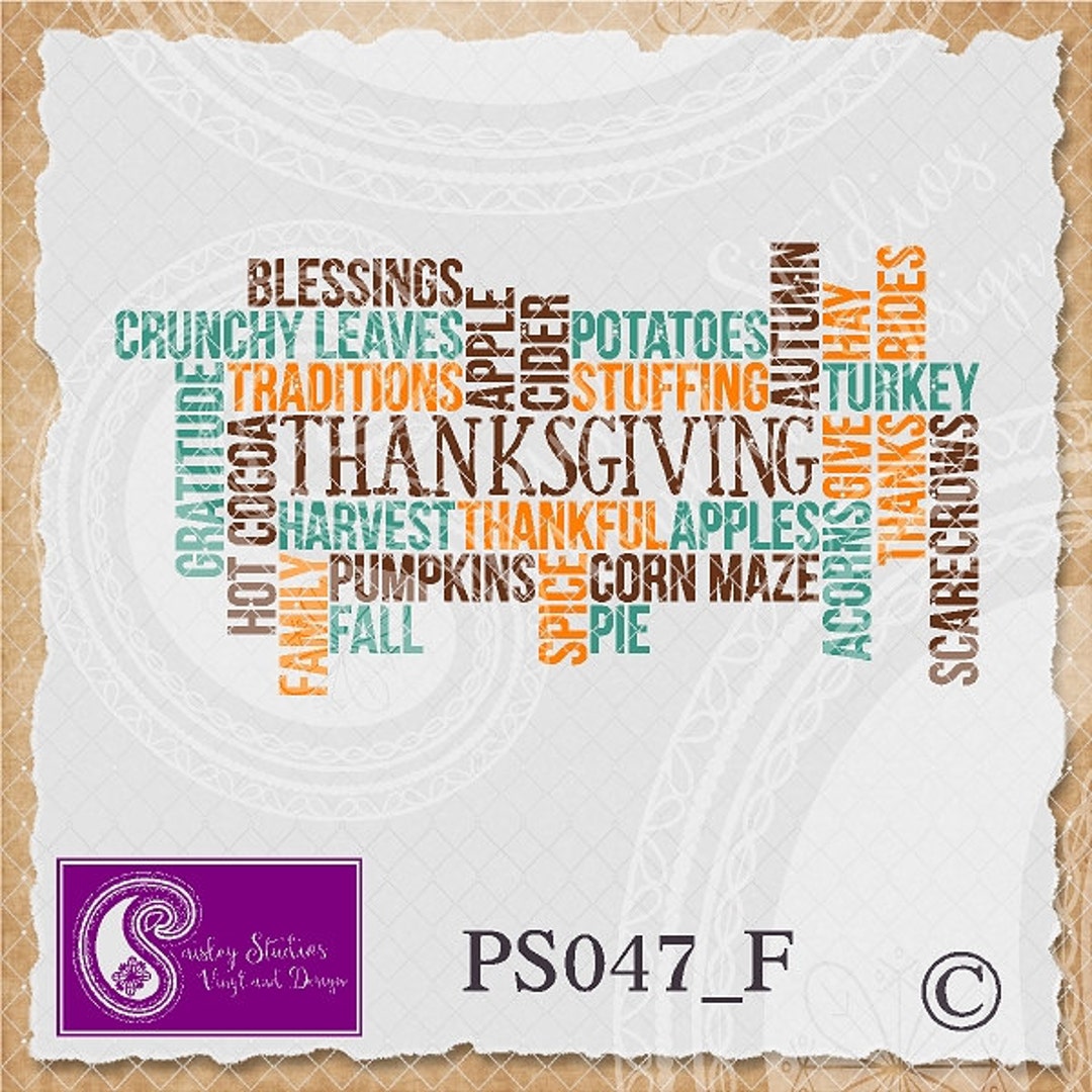 PS047_F - Autumn/thanksgiving Subway Art Vector; Ai, Eps, Svg, Gsd, Png ...