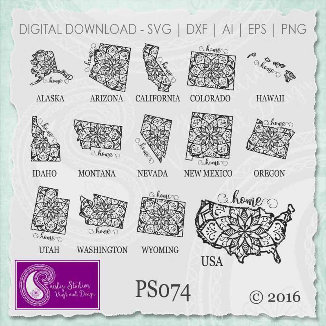 State Mandala Svg, US State Svg, United States Svg, American Pride ...
