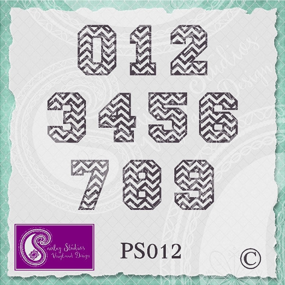 PS012 - Chevron Number Vectors; Ai, Eps, Svg, Gsd; ( Png Files and Dxf ...