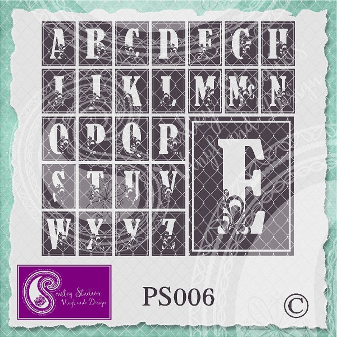 PS006 - Paisley Alphabet Vectors; Ai, Eps, Svg, Gsd; ( Png Files, Dxf ...