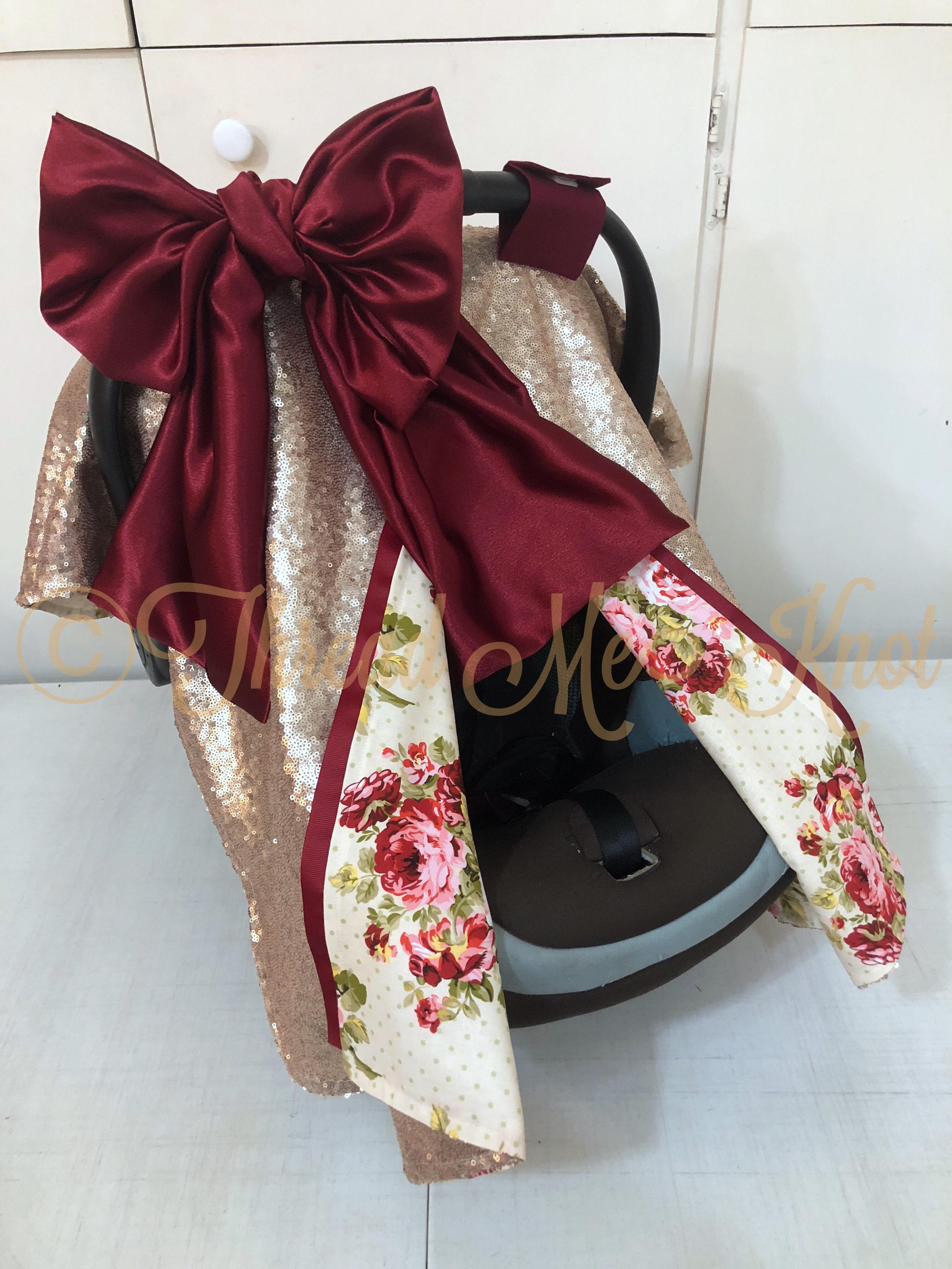 LUX Champagne Sequin & Vintage Floral Car Seat Canopy - Etsy