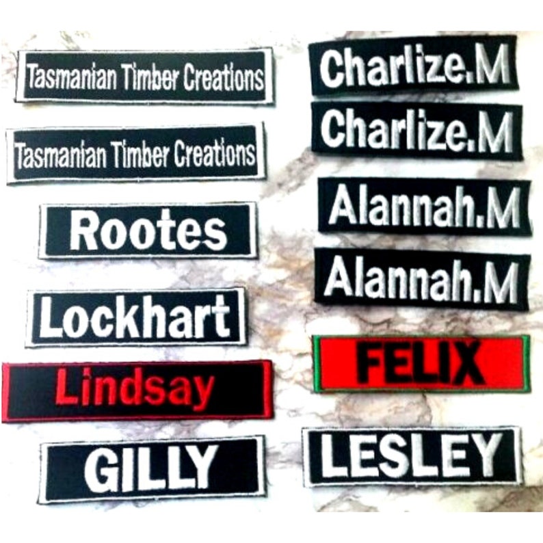 CUSTOM Name Patch | Sew on Personalised Patch | Uniform Patch ...