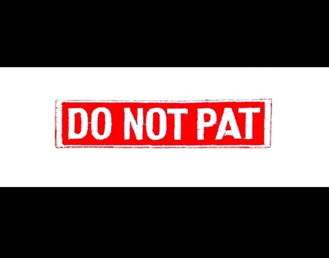 DO NOT PAT Patch | Sew on Custom Patch | Dog Patch | Embroidered Tag ...
