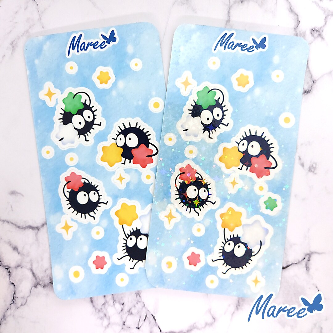 Soot Sprites Sticker Sheet 14.5x7.5 Cm 2/3cm per Sticker Holographic ...