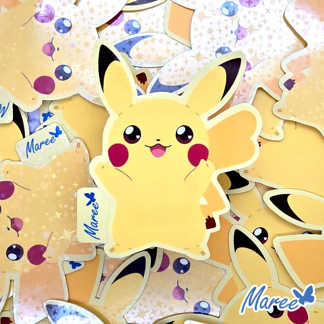 Collectable Monsters Stickers | Electric Mice | 5~6cm Holographic - Etsy