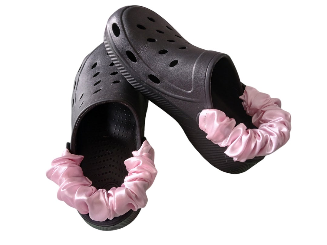 Light Pink Satin Croc Scrunchie Strap Covers,shoe Cronchies,set of Two ...