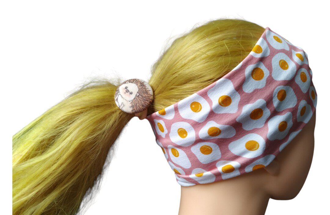 Set of Two Cute Hedgehog Nature Button Shaped Hair Bobbles,hair Ties ...