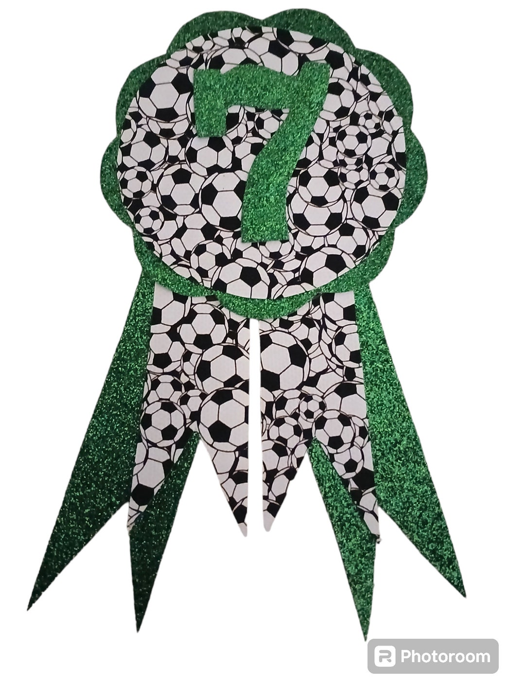 Large Football Themed Green Birthday Badge Rosette Made to Order in Any ...