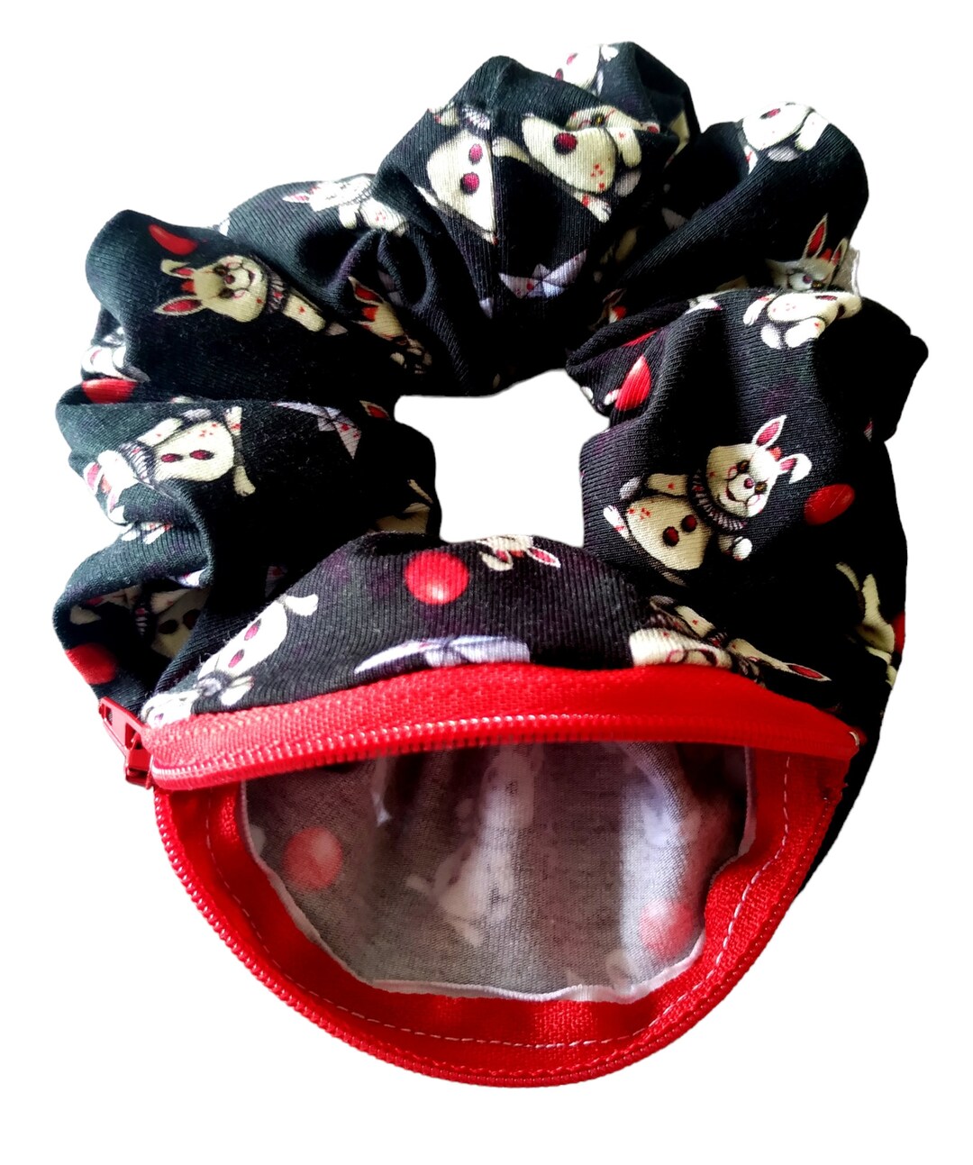 Oversized Horror Rabbit Scrunchie: Halloween Stashie Zipper Pocket - Etsy