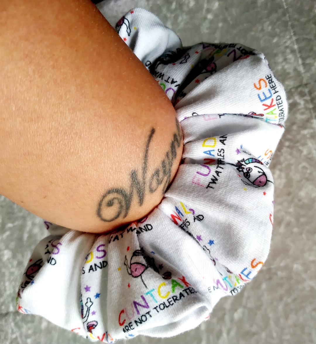 Profanity Print Scrunchie: Adult Humor Hair Tie - Etsy