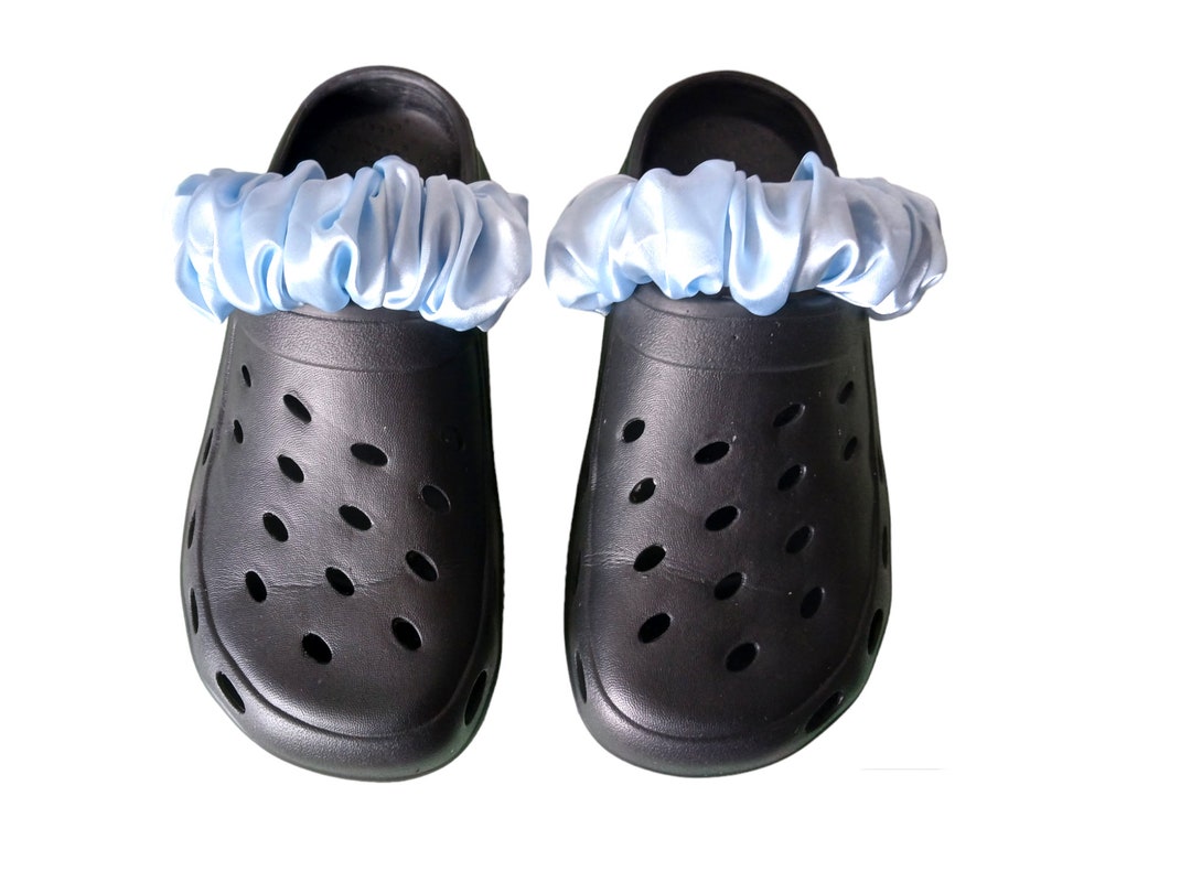 Light Baby Blue Satin Croc Scrunchie Strap Covers,shoe Cronchies,strap ...