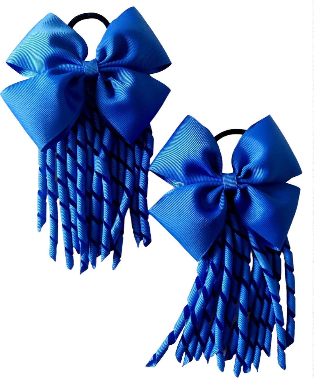 Large 4.5" Blue Grosgrain Ribbon Bow With Long Korker Streamer Ribbon ...