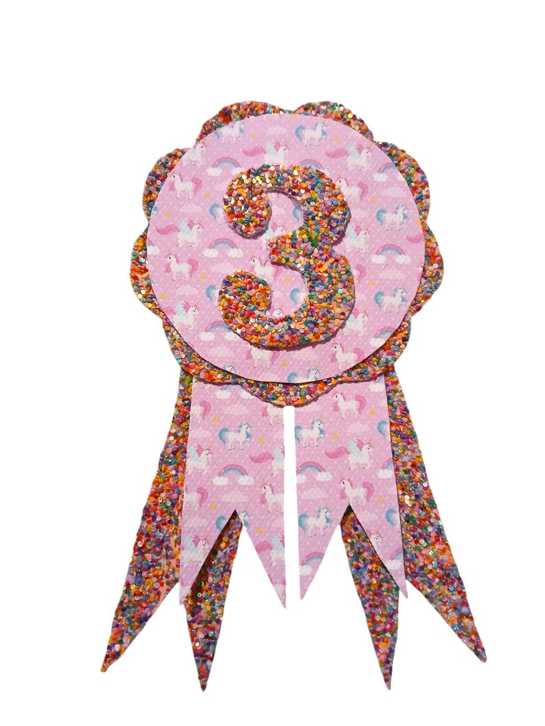 Unicorn Rainbow Birthday Rosette Badge - Custom Age Celebration - Etsy
