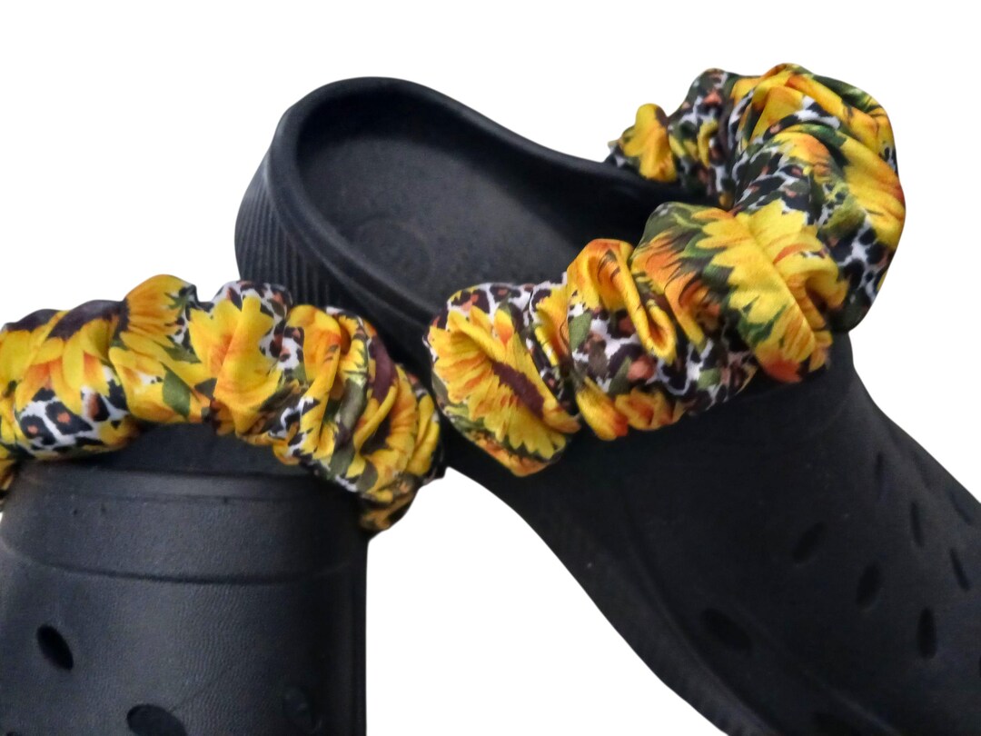 Sunflower Animal Print Satin Shoe Scrunchies: Clog Strap Covers (set of ...