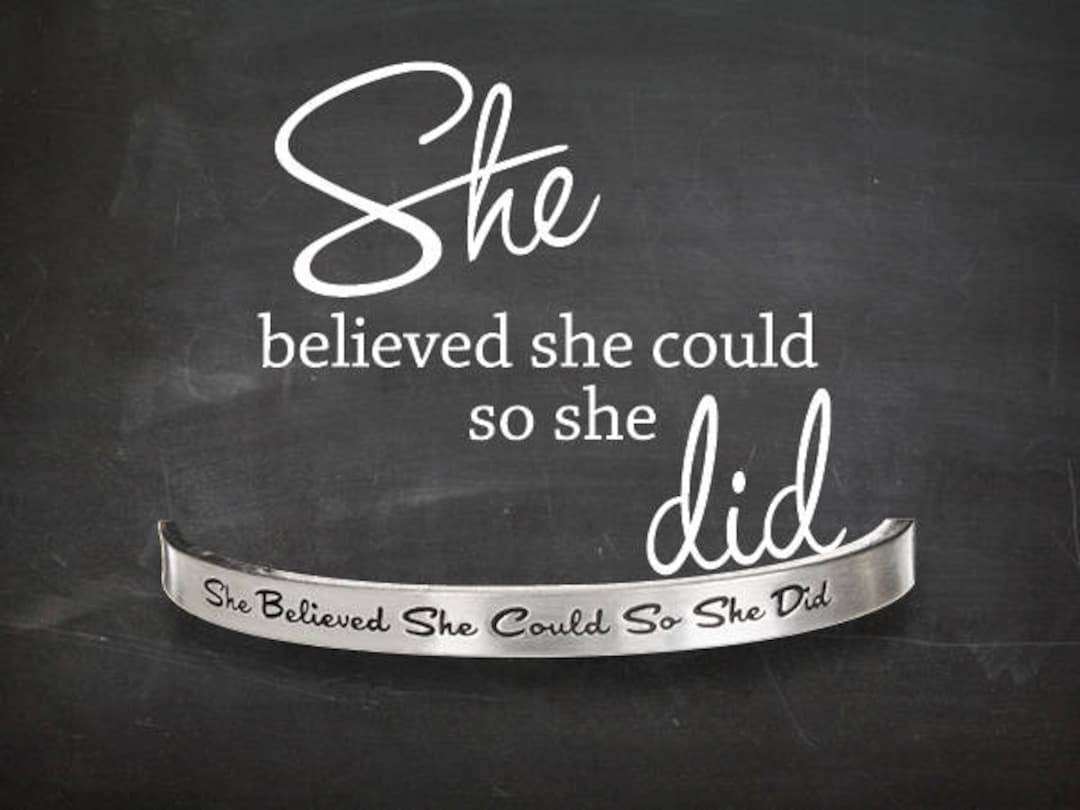 She Believed She Could so She Did Bracelet, Motivational Jewelry, Gift ...