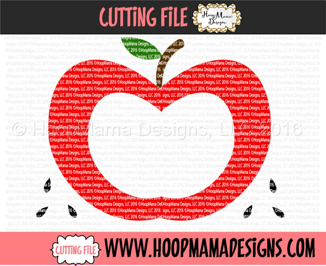 Apple Monogram Frame SVG DFX EPS and Png Files for Cutting | Etsy