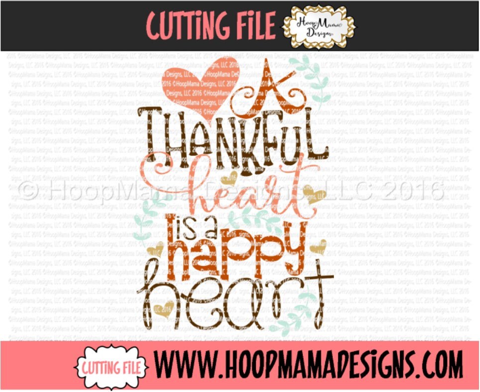 Thanksgiving SVG A Thankful Heart is A Happy Heart SVG DXF | Etsy