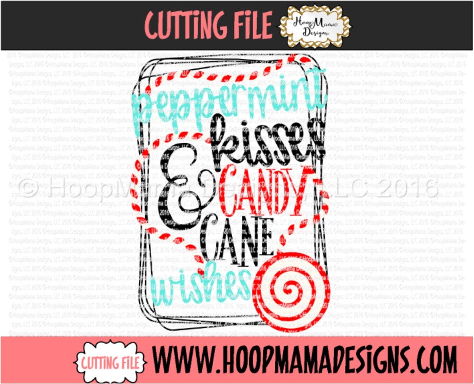 Peppermint Kisses and Candy Cane Wishes SVG DXF eps and png | Etsy