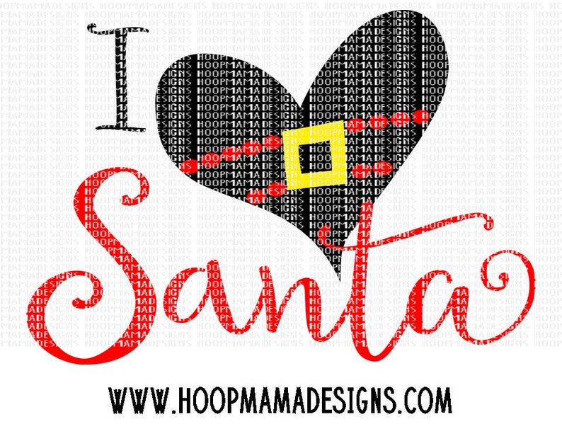 I Heart Love Santa SVG DXF Eps and Png Files for Cutting - Etsy