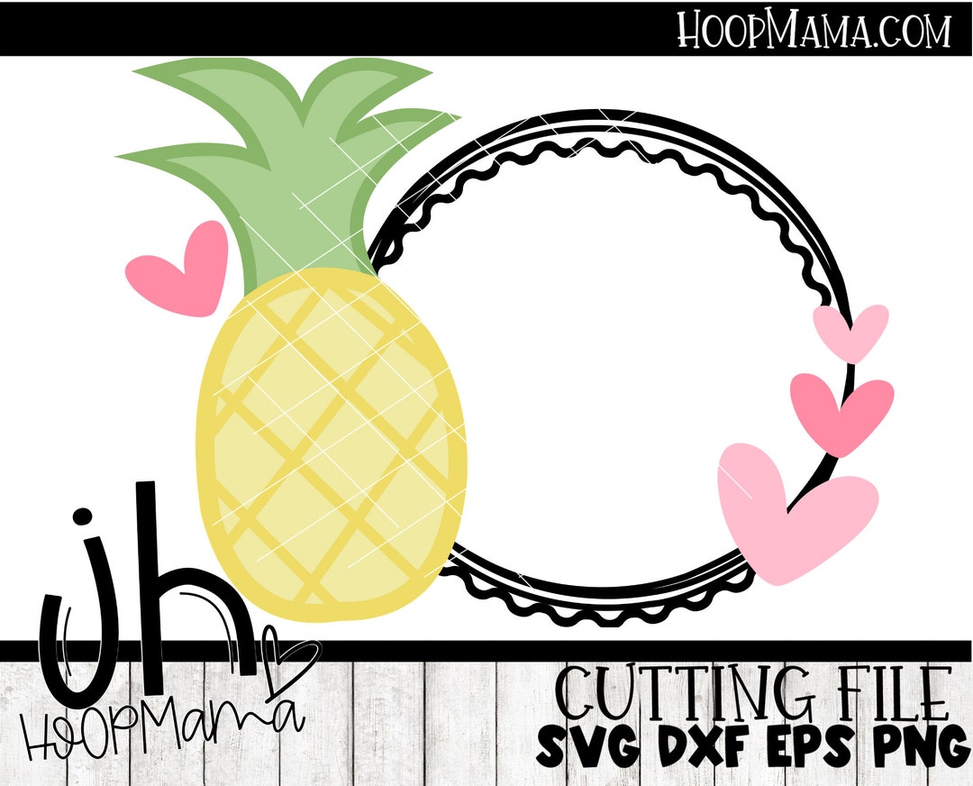 Pineapple Monogram Circle - Fruit Cut File, SVG DFX EPS and Png Files ...