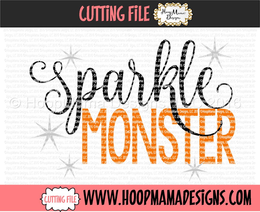 Sparkle Monster Girly Halloween SVG DXF EPS and Png Files for Cutting ...